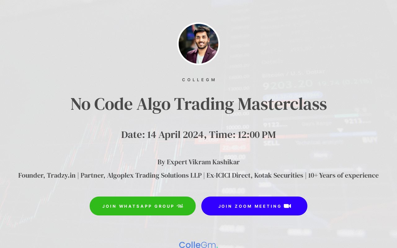 No Code Algo Trading
